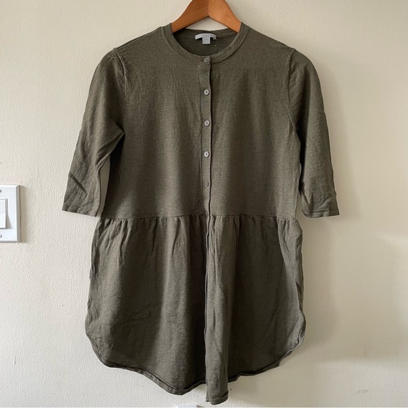 COS | Tops | Cos Army Green Button Down Blousecardigan | Poshmark